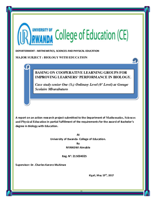 (PDF) COOPERATIVE LEARNING GROUPS IN BIOLOGY