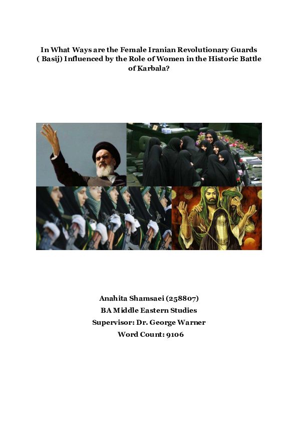(PDF) In What Ways are the Female Iranian Revolutionary Guards ( Basij ...