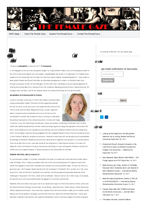 (PDF) 'Looking at the Carpet from the Wrong Side: Albertine Fox on ...