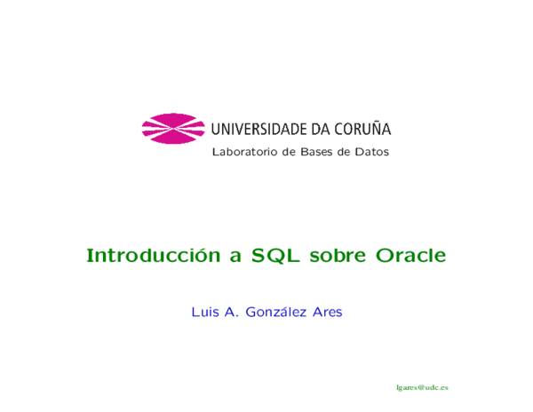 (PDF) Introducción a SQL sobre Oracle