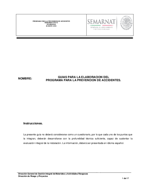 (PDF) Guia del programa para la prevencion de accidentes