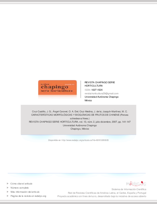 (PDF) Características morfológicas y bioquímicas de frutos de chinene ...