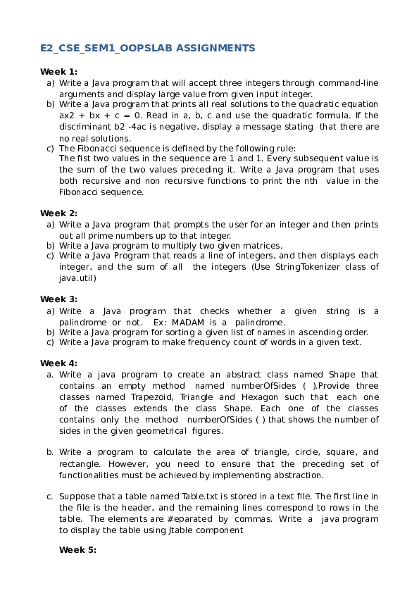 (PDF) E2_CSE_SEM1_OOPSLAB ASSIGNMENTS | Shaik Parvez - Academia.edu