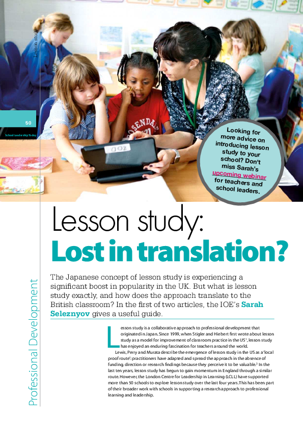 (PDF) Lesson study: lost in translation