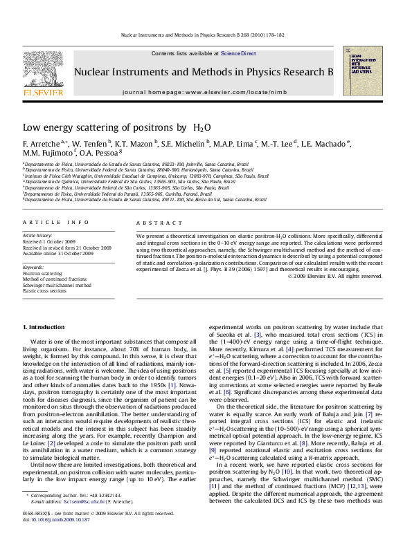(PDF) Low energy scattering of positrons by