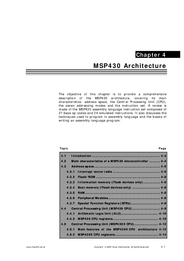 (PDF) 4. MSP430 Architecture