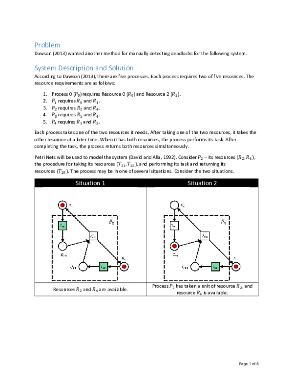 (PDF) Using Petri Nets to Detect Deadlocks