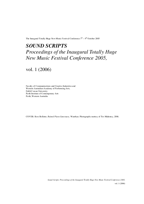 (PDF) Sound Scripts journal vol 1