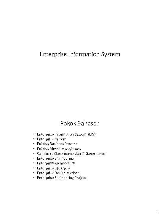 (PDF) Enterprise Information System