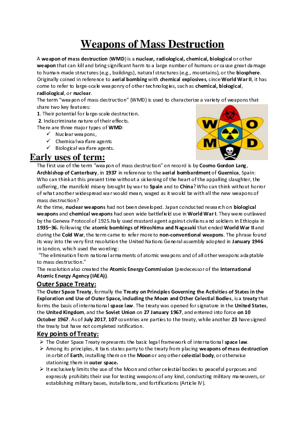 (DOC) Weapons of Mass Destruction