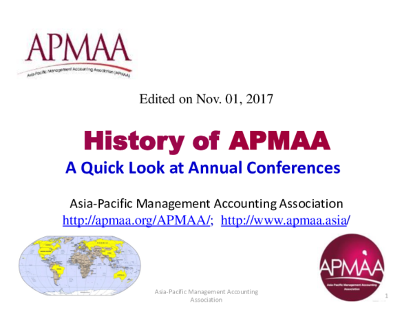 (PDF) History of APMAA: A Quick Look at Annual Conferences Asia-Pacific ...