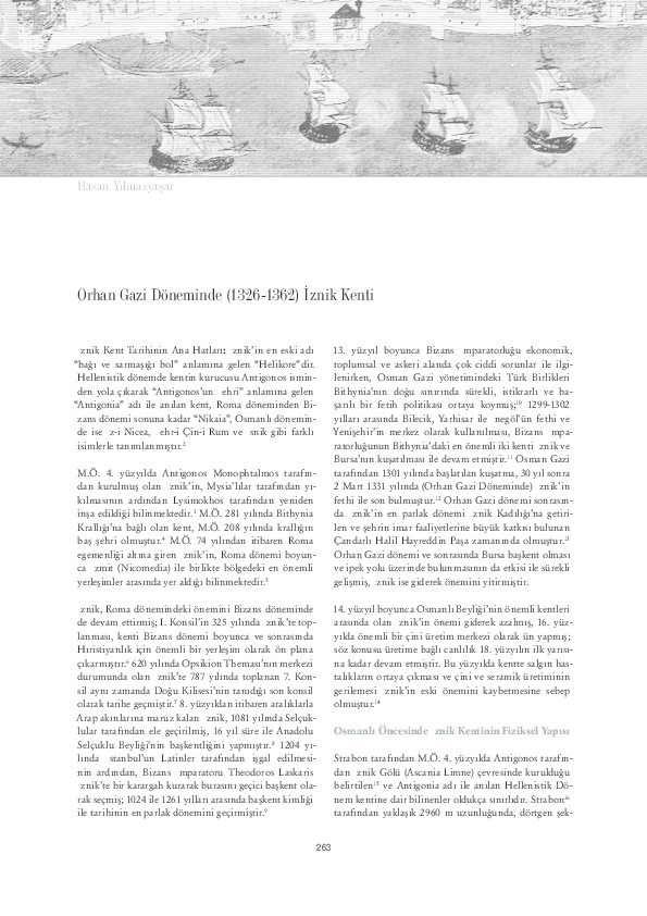 (PDF) Orhan Gazi Döneminde (1326-1362) İznik Kenti