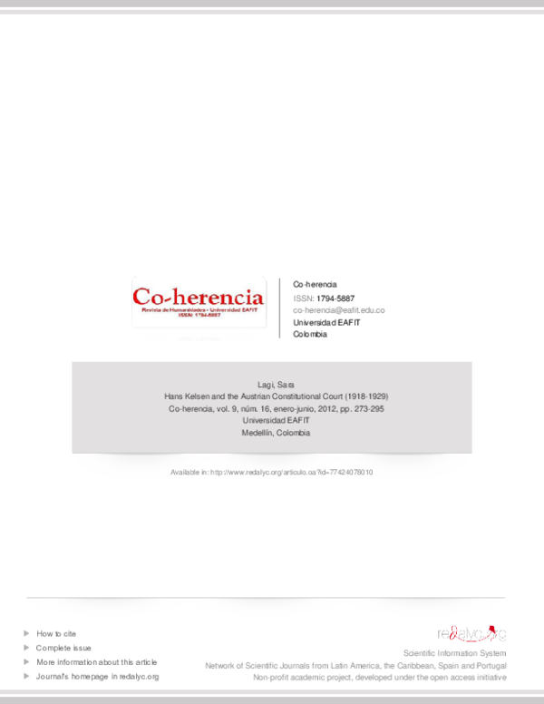 (PDF) Hans Kelsen and the Austrian Constitutional Court (1918-1929)
