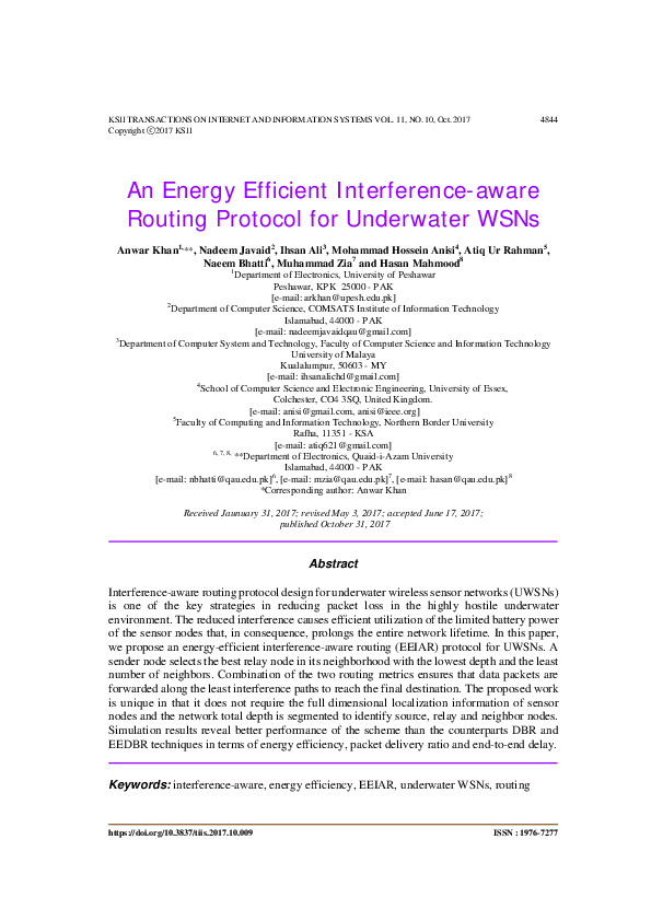 (PDF) An Energy Efficient Interference-aware Routing Protocol for ... (PDF) An Energy Efficient Interference-aware Routing Protocol for ...