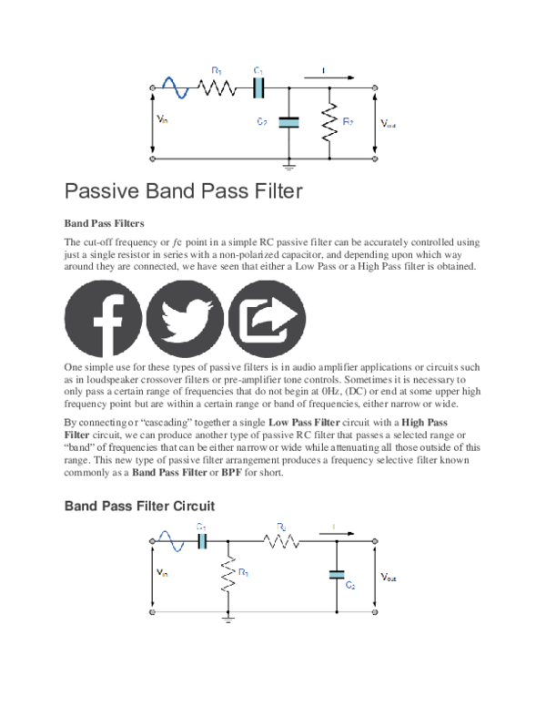 (DOC) Passive Band Pass Filter