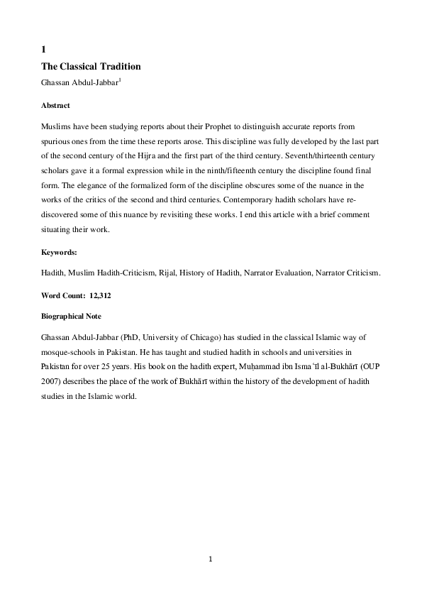 (PDF) The Classical Tradition