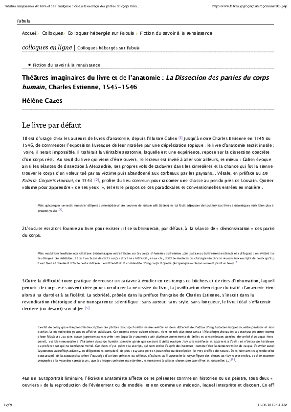 (PDF) Théâtres imaginaires du livre et de l’anatomie : La Dissection ...