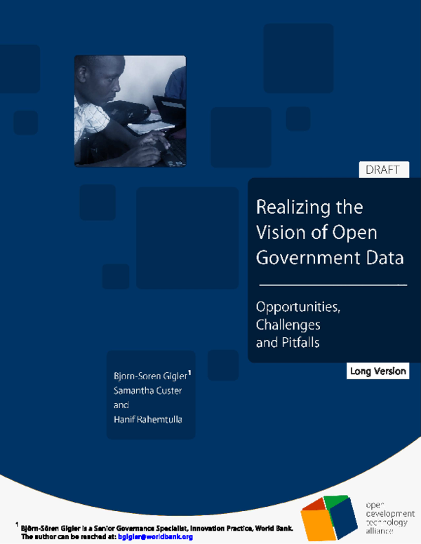 (PDF) Realizing the Vision of Open Government Data: Opportunities ...