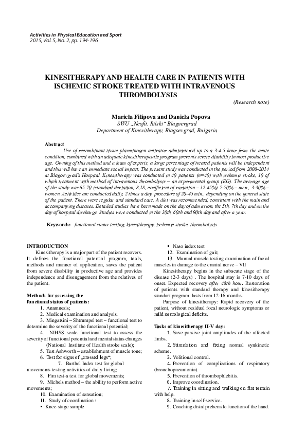 (PDF) KINESITHERAPY