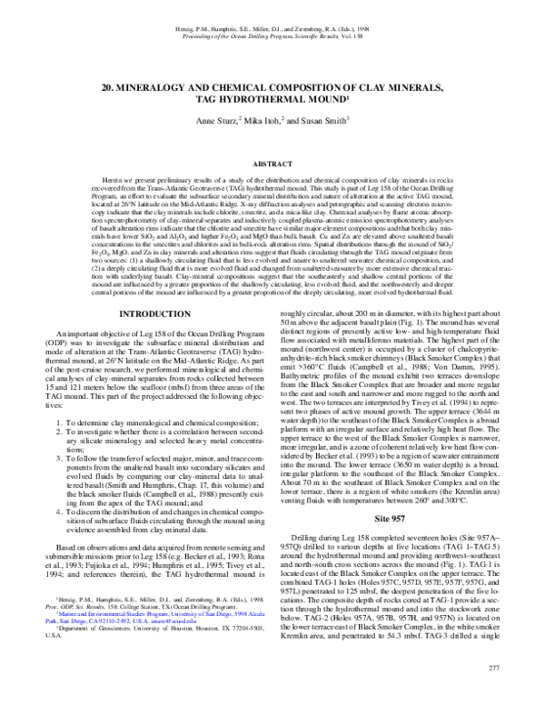 (PDF) MINERALOGY AND CHEMICAL COMPOSITION OF CLAY MINERALS