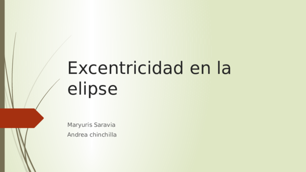(PPT) Excentricidad en la elipse