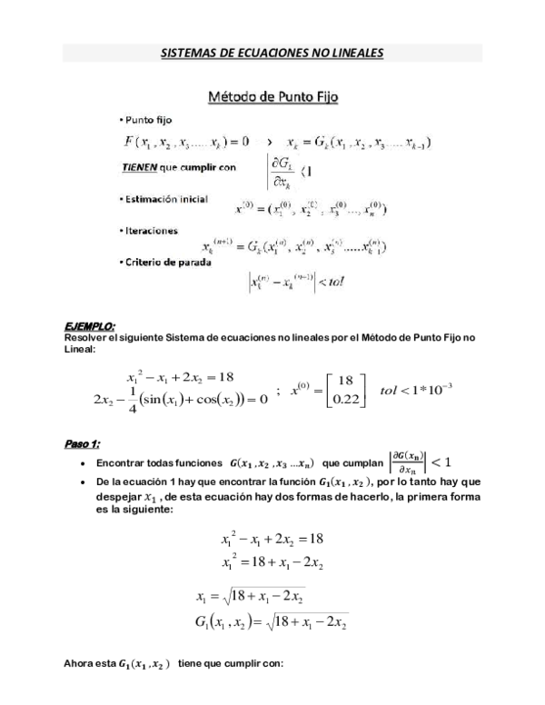 (PDF) SISTEMAS DE ECUACIONES NO LINEALES