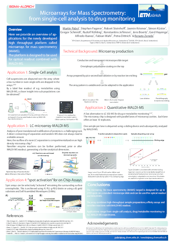 (PDF) Microarrays for Mass Spectrometry: from single-cell analysis to drug monitoring