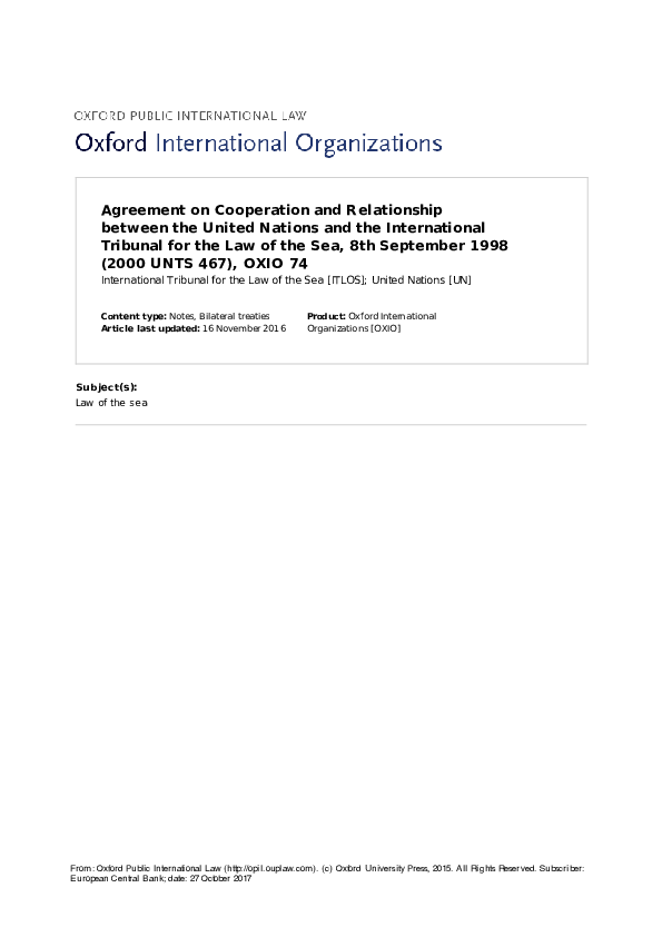 (PDF) Agreement on Cooperation and Relationship between the United ...