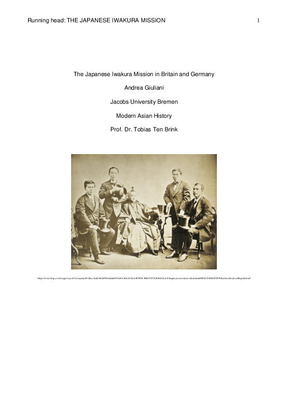 (PDF) The Japanese Iwakura Mission in Britain and Germany