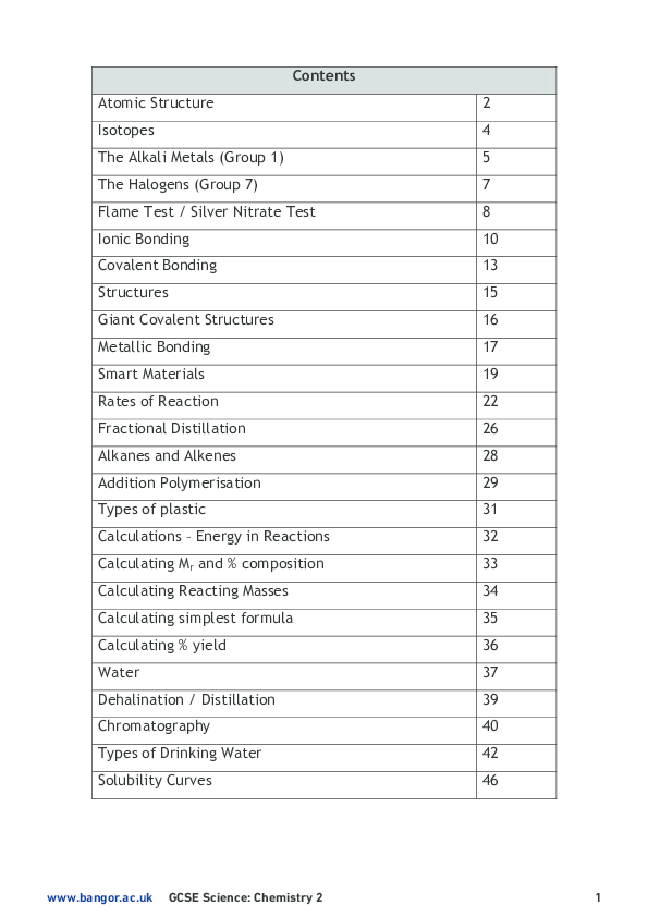 (PDF) GCSE Science - Chemistry