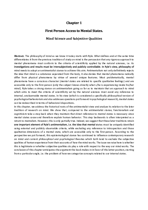 (PDF) Internal Perception. The Role of Bodily Information in Concepts ...