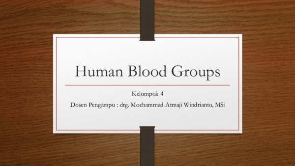 (PPT) Human Blood Groups