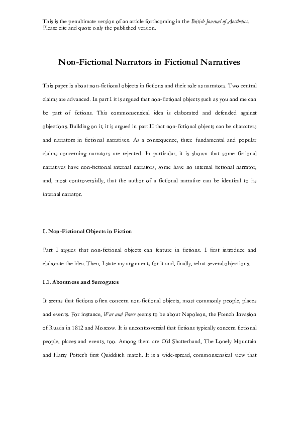 (DOC) Non-Fictional Narrators in Fictional Narratives