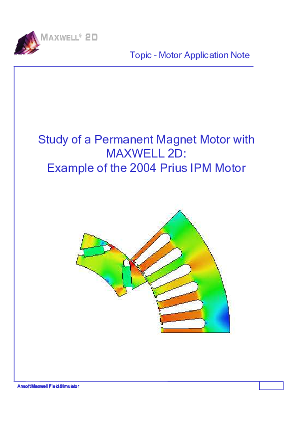 (PDF) Topic – Motor Application Note Study of a Permanent Magnet Motor with MAXWELL 2D: Example ...