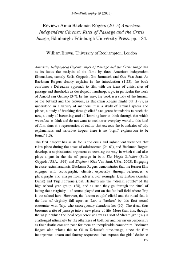 (PDF) Review of American Independent Cinema