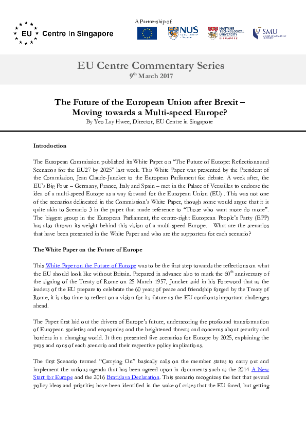 (PDF) A Partnership of EU Centre Commentary Series The Future of the ...