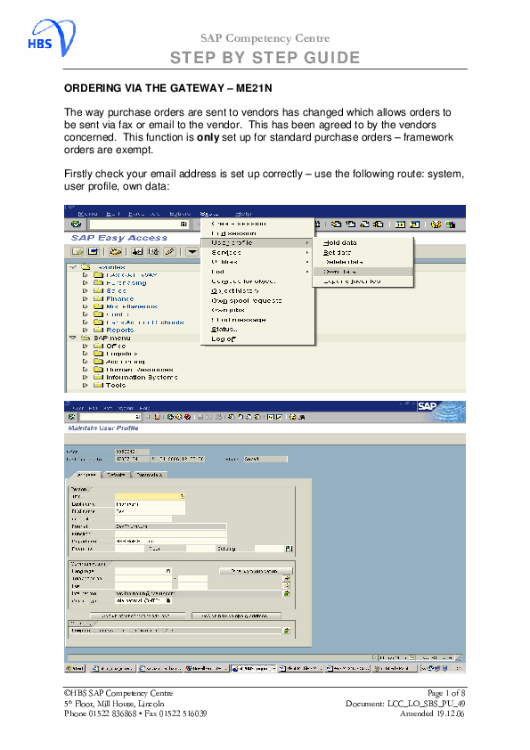 (PDF) Ordering Guide for ME21N in SAP