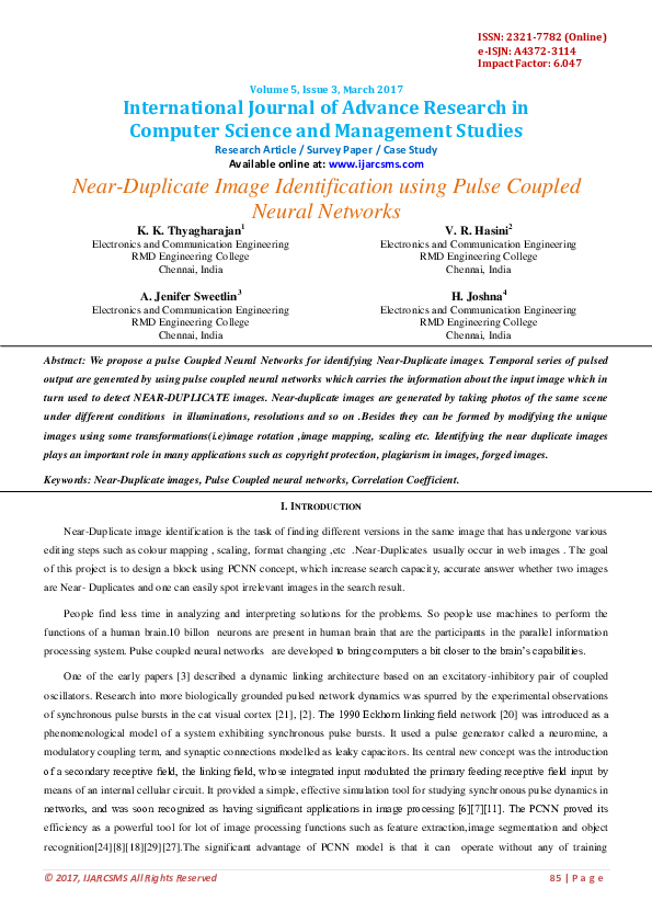 Pdf Near Duplicate Image Identification Using Pulse Coupled Neural Networks International 1132