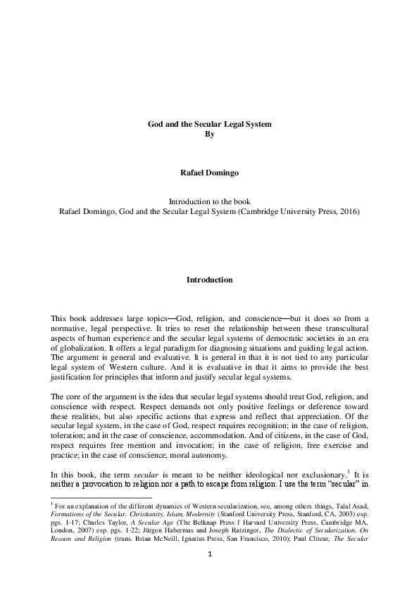 (PDF) God and the Secular Legal System