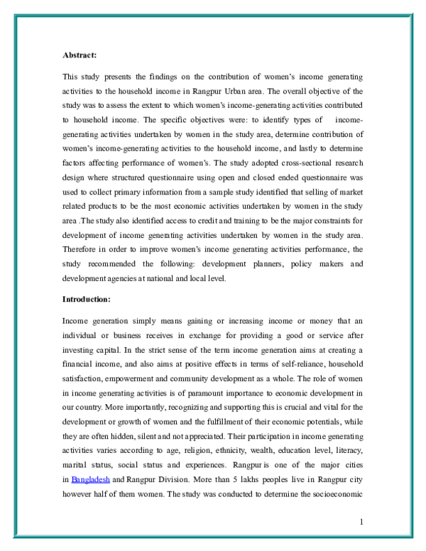 (DOC) women participation in income generating activities