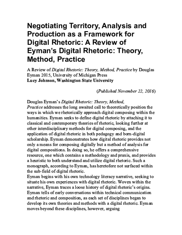 (PDF) Negotiating Territory, Analysis and Production as a Framework for ...