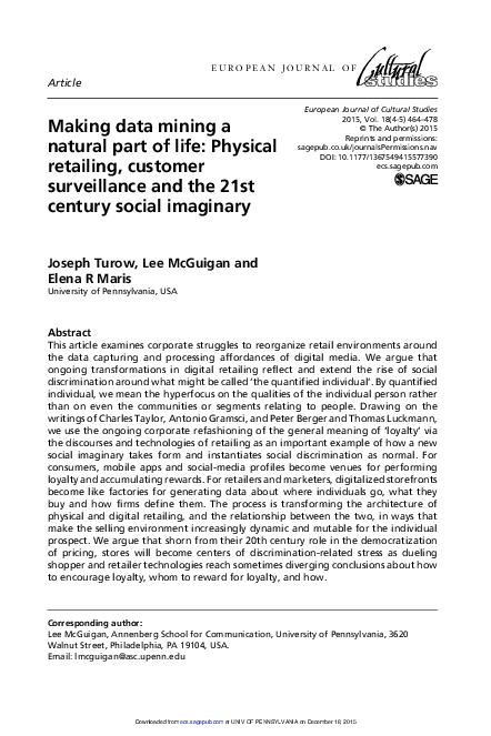(PDF) Making data mining a natural part of life: Physical retailing ...