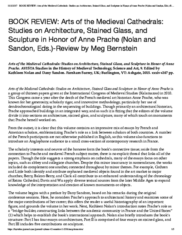 (PDF) Arts of the Medieval Cathedrals: Studies on Architecture, Stained ...
