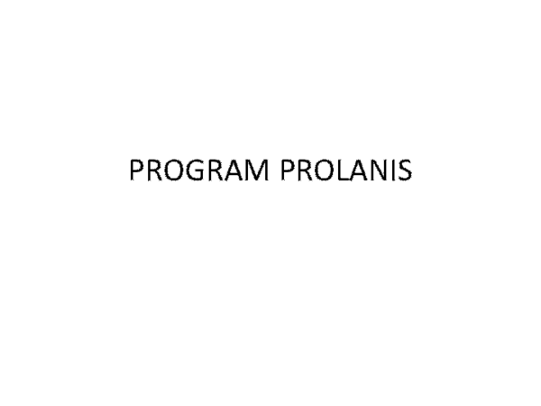 (PPT) PROGRAM PROLANIS