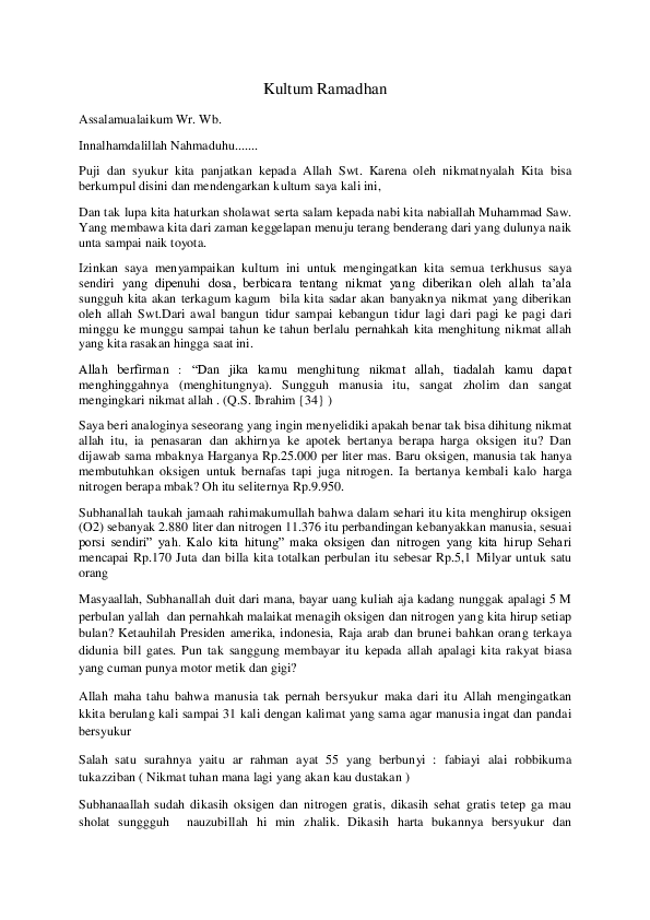 (DOC) Kultum Ramadhan
