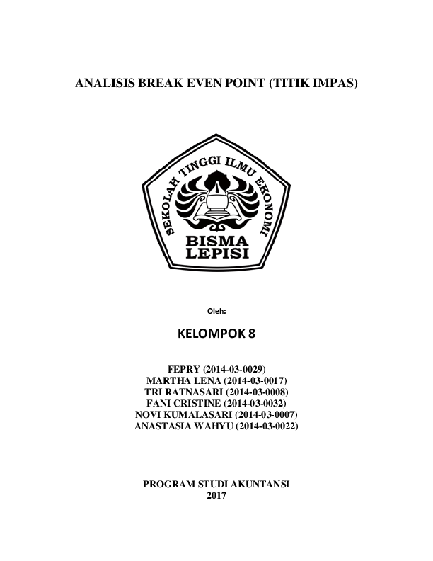 Doc Analisis Break Even Point Titik Impas