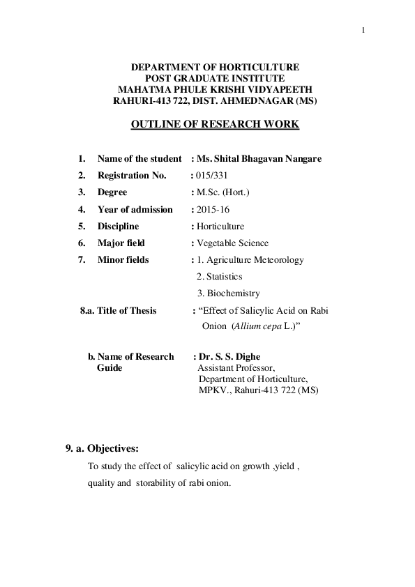 (PDF) OUTLINE OF RESEARCH WORK