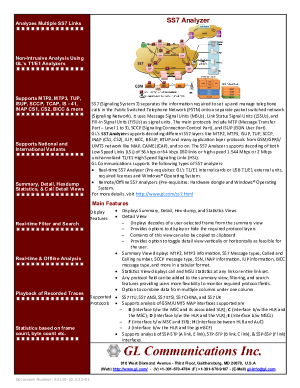 (PDF) SS7 Protocol Analysis Brochure