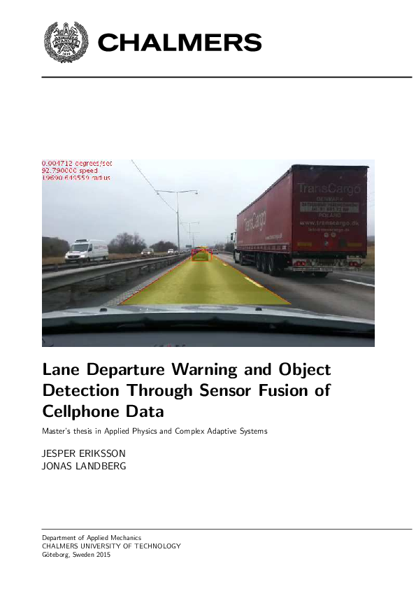 (PDF) Lane Departure Warning and Object Detection Through Sensor Fusion of Cellphone Data Master ...