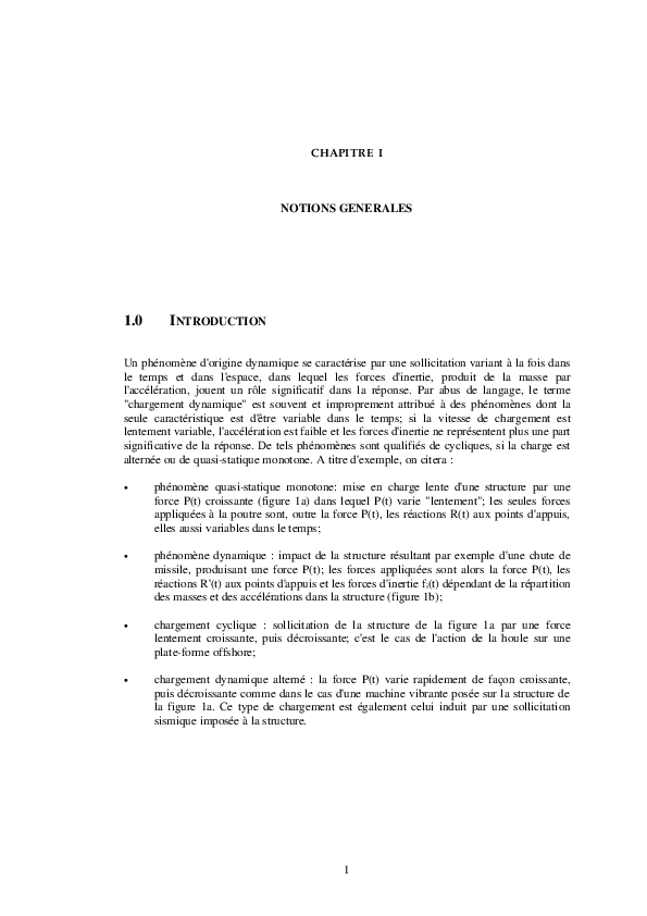 (PDF) Chapitre1- dynamique de structures